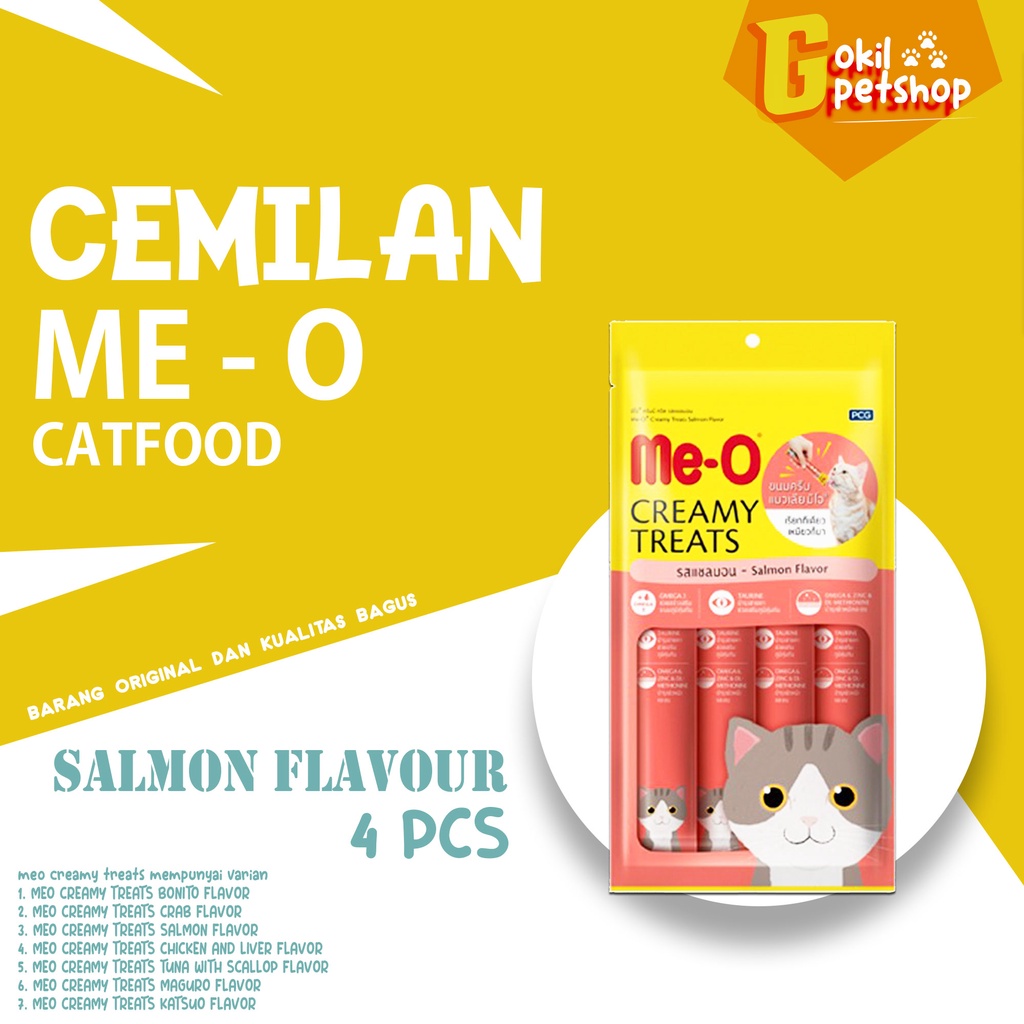 Jual MEO Creamy 60gr Rasa Salmon Makanan Snack Kucing | Shopee Indonesia