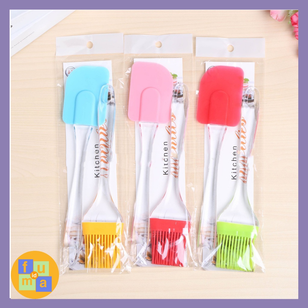 Jual Spatula & Kuas Silicone satu set / Kuas Kue Silicone & Spatula ...