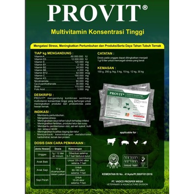 Jual Provit 100g Multivitamin Konsentrasi tinggi Untuk Pertumbuhan 100 ...