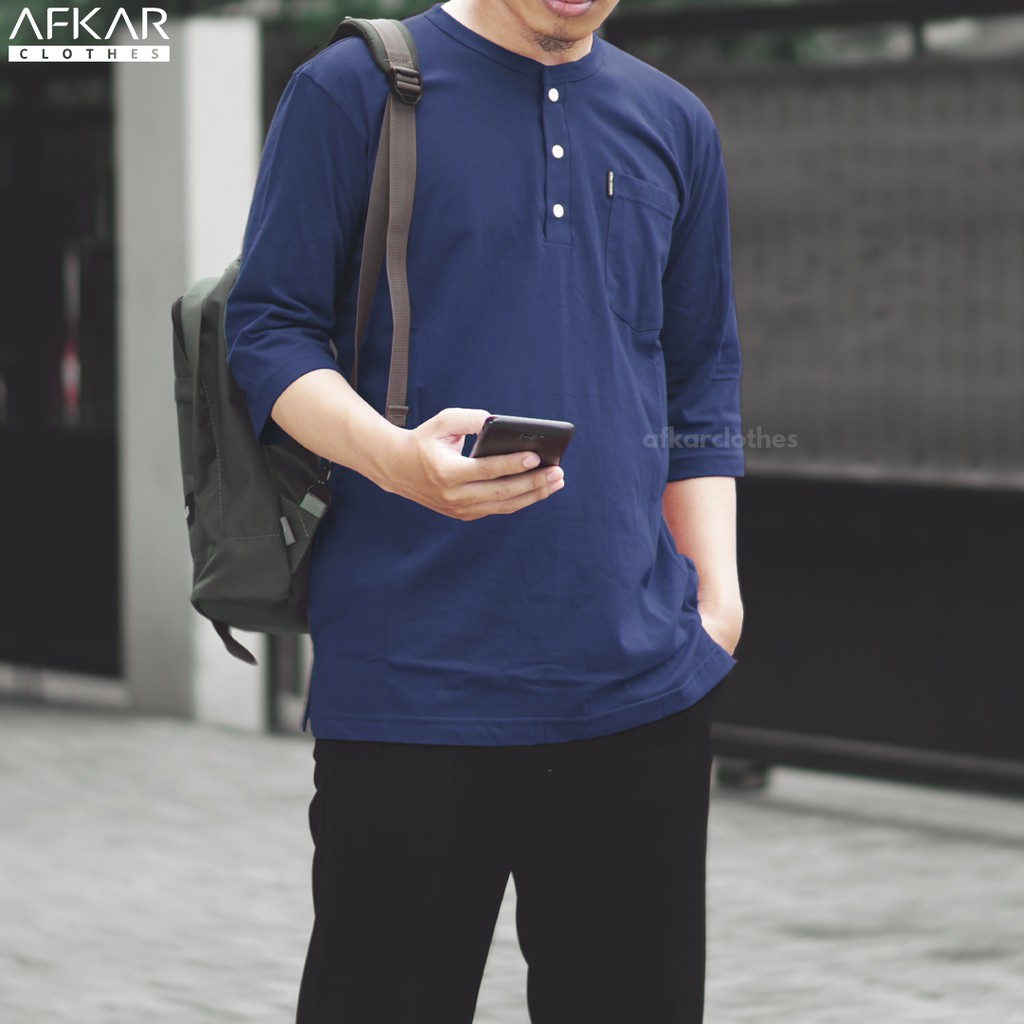 Jual (FREE KOPYAH) Koko Kurta Pakistan Bahan Kaos SAC | Shopee Indonesia