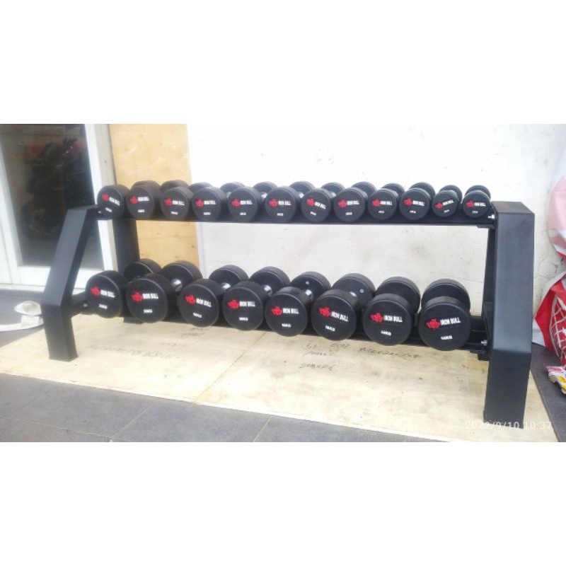 Jual DUMBLE/BARBEL SET PLUS RACK UKURAN 2kg-20Kg,IRON BULL | Shopee ...