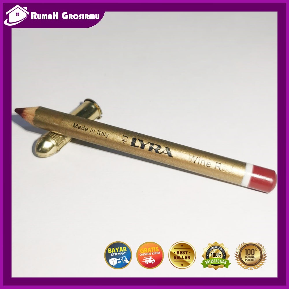 Jual pensil alis lyra made in italy warna merah wine red | Shopee Indonesia