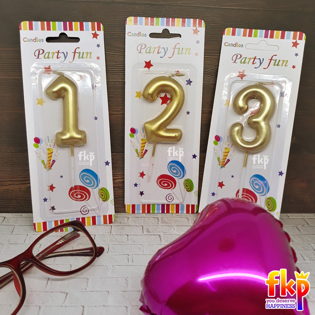 Jual FUN KIDS PARTY Lilin Angka Premium Warna Gold dan Silver / Lilin ...