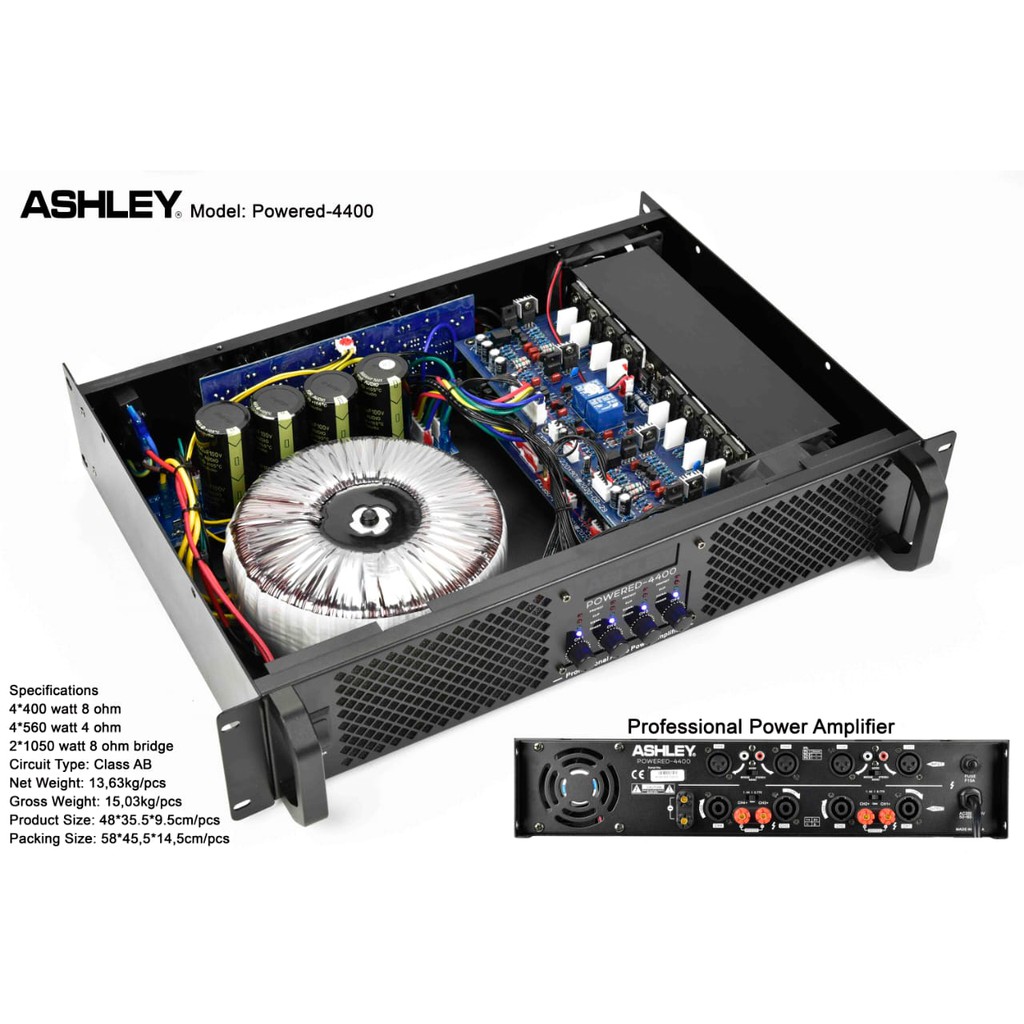 Jual Power Ampli Ashley POWERED 4400 POWERED-4400 4 channel Class AB ...