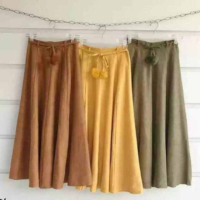 Jual Rok Suede Panjang Alesya Suede Maxi Skirt (2111) | Shopee Indonesia