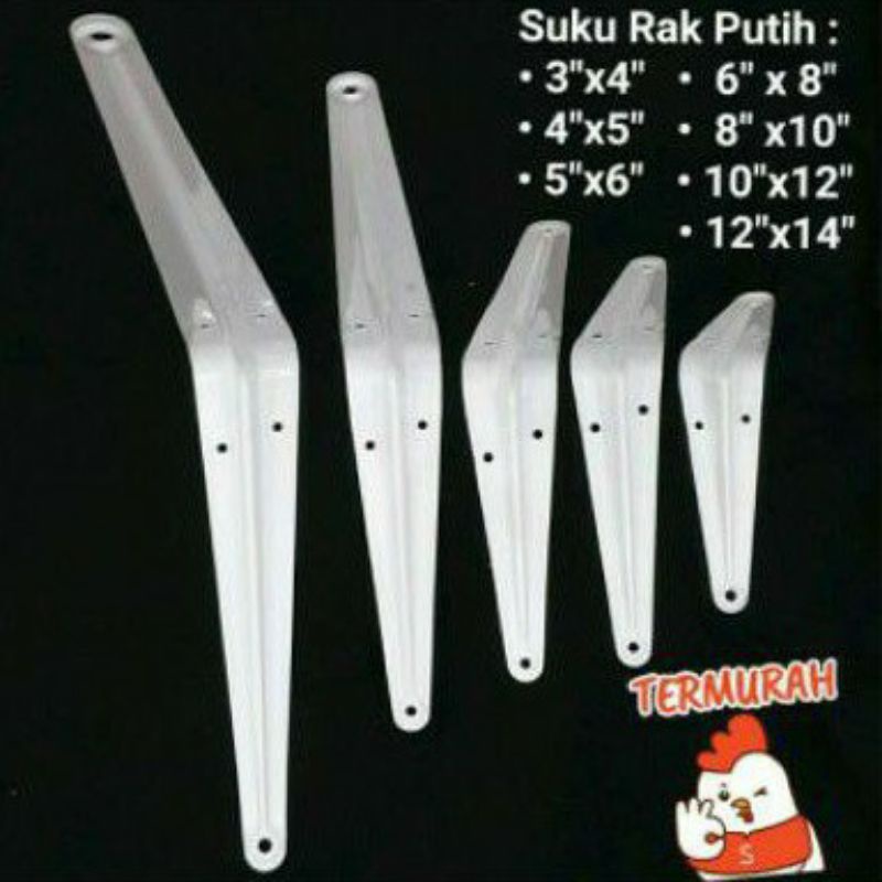 Jual Siku L Rak Putih 7x10, 10x12, 12x15, 15x20, 20x25, 25x30, 30x35 cm ...
