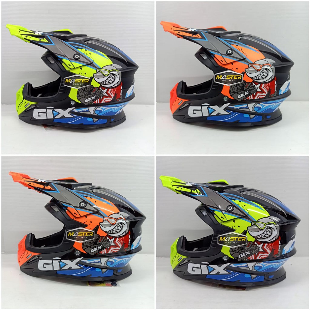 Jual HELM CROSS GIX CROSS MOTIF SHARK ALL COLOR JPX CROSS | Shopee ...