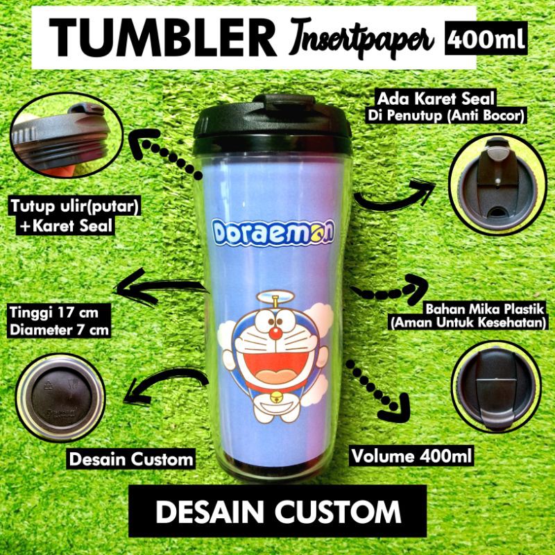 Jual Tumbler Insert Paper Doraemon Botol Minum Custom | Shopee Indonesia