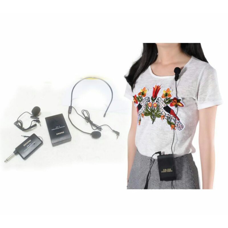 Jual sure mic mikrofon wireless jepit clip on bando headset receiver ...
