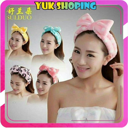 Jual YUKSHOPING R027 Bandana Bando Rambut Motif Pita Bando Rambut Mandi ...