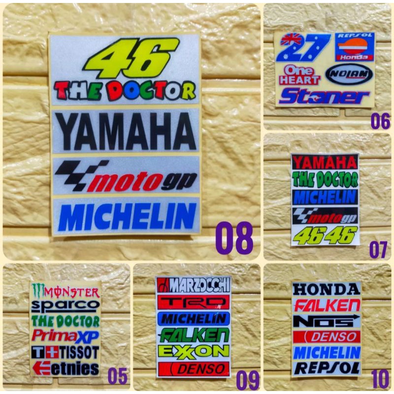 Jual sticker motor stiker cutting sponsor moto gp sticker lembaran ...