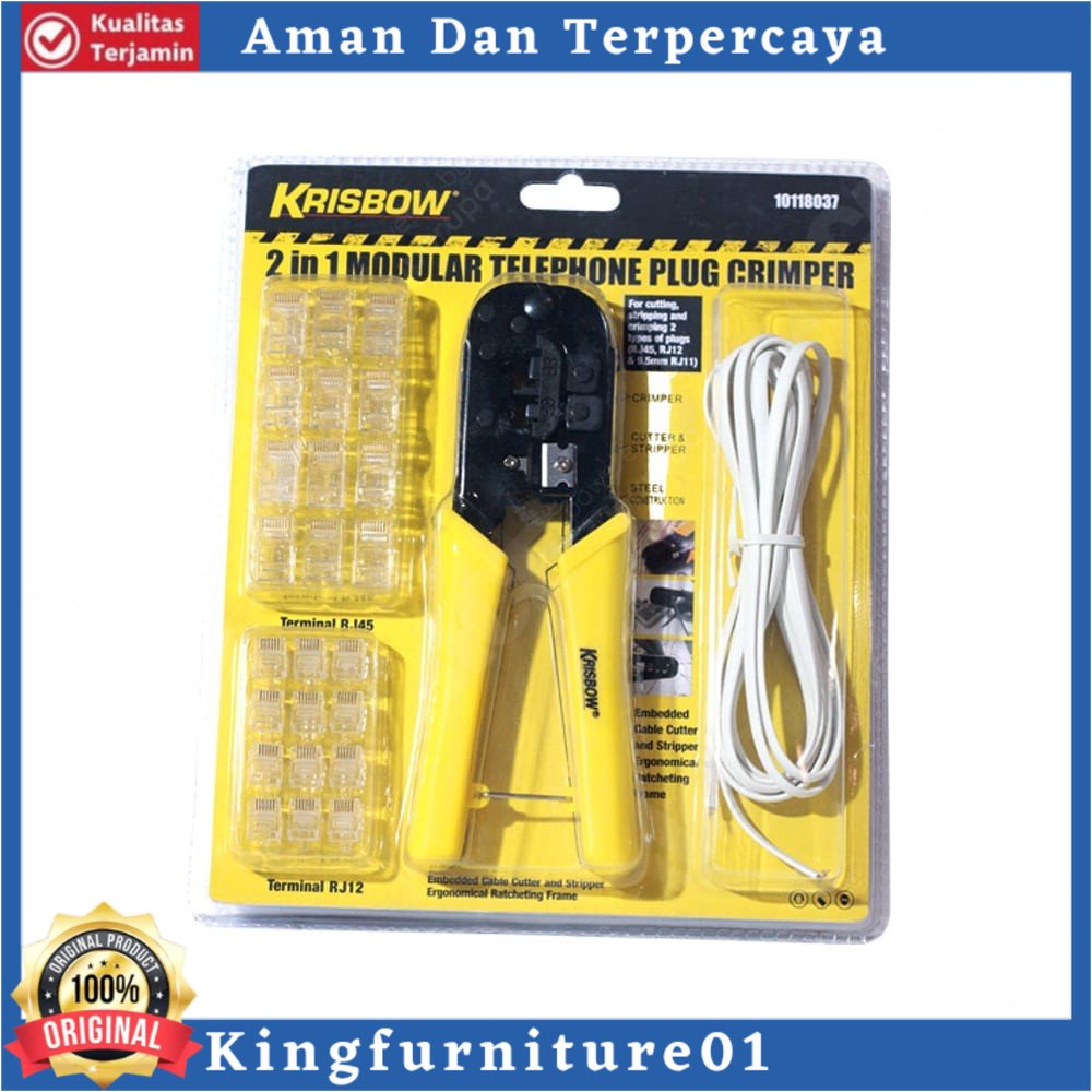 Jual Krisbow Tang Crimping Modular Telepon 2 In 1 | Shopee Indonesia