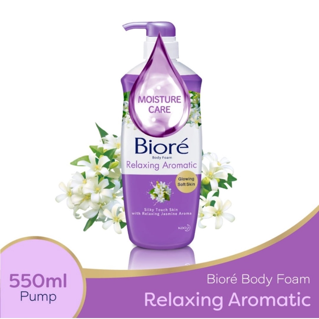 Jual Biore Body Foam Sabun Mandi Relaxing Aromatic Pump 550ml / 250ml / 100ml | Shopee Indonesia