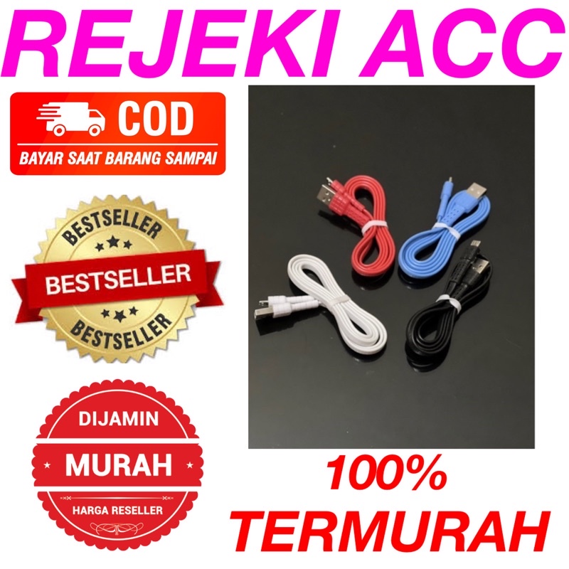 Jual Kabel Data 2A Real Non Packing Usb Micro Android 1 meter Warna Merah Biru Hitam Putih Fast ...