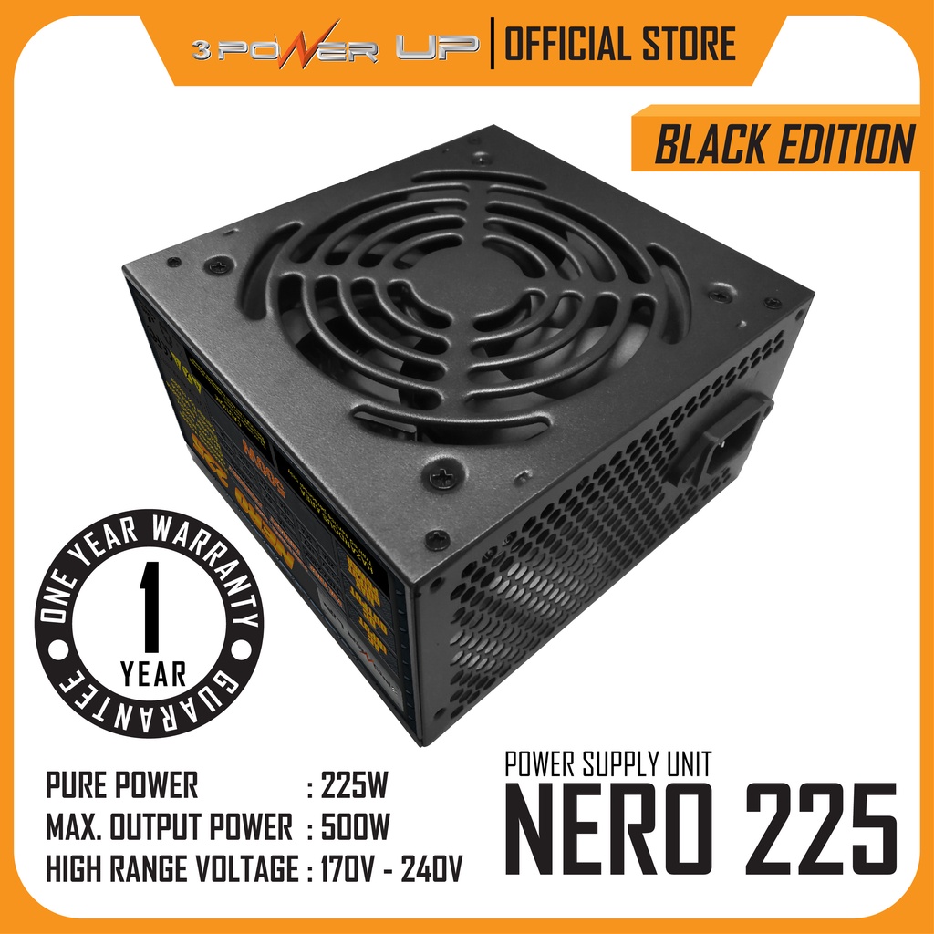 Jual Power Supply PSU 500 Watt 3 Power Up NERO 225 FAN Silent Fan - PSU 500W - PSU Pure Power ...
