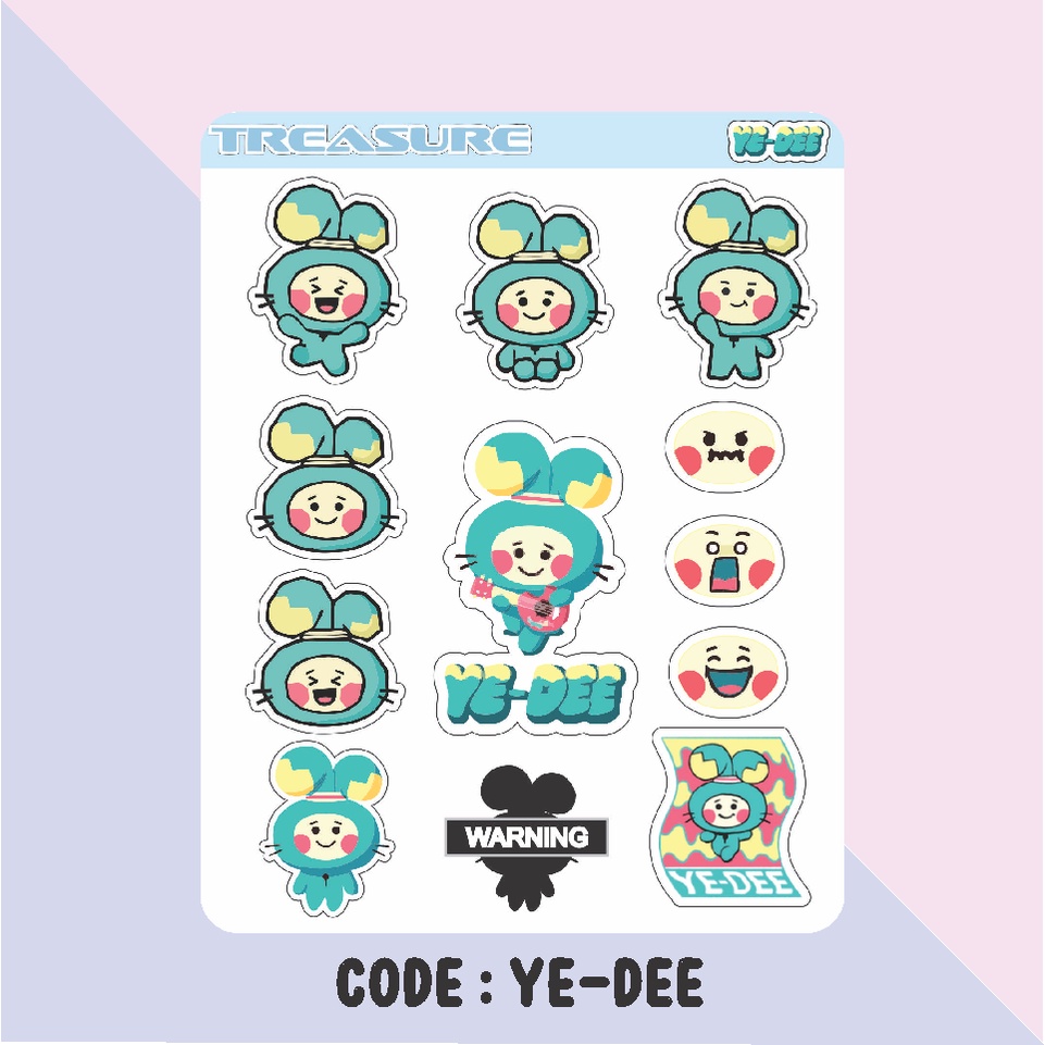 Jual STICKER TREASURE TRUZ CHILLY ROMY YOCHI MATETSU BONBON HIKUN LAWOO ...