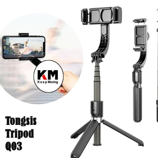 Jual Selfie Stick Tongsis Tripod 3 in 1 Q03 Gen 3 Wireless Remote Shutter - Hitam | Shopee Indonesia