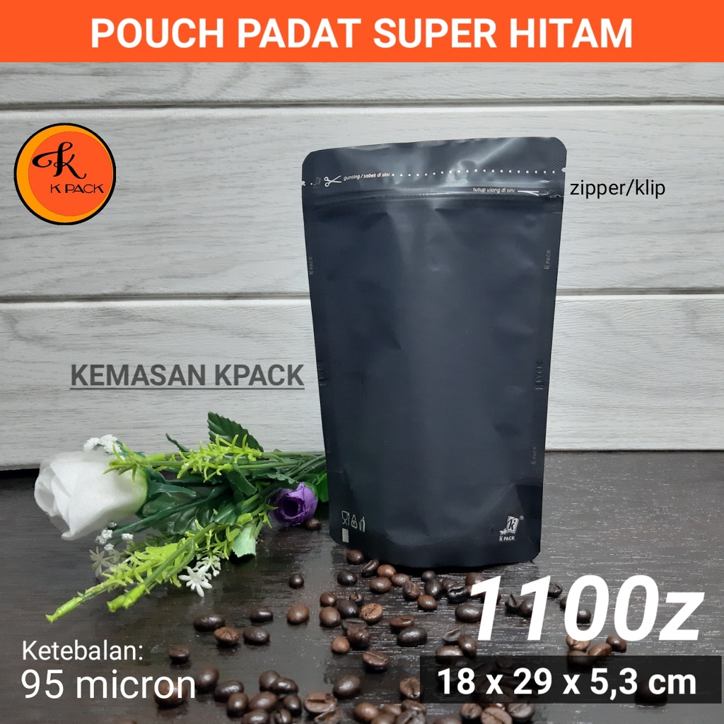 Jual Plastik Standing Pouch Full Foil Hitam Zipper 1 kg | Shopee Indonesia