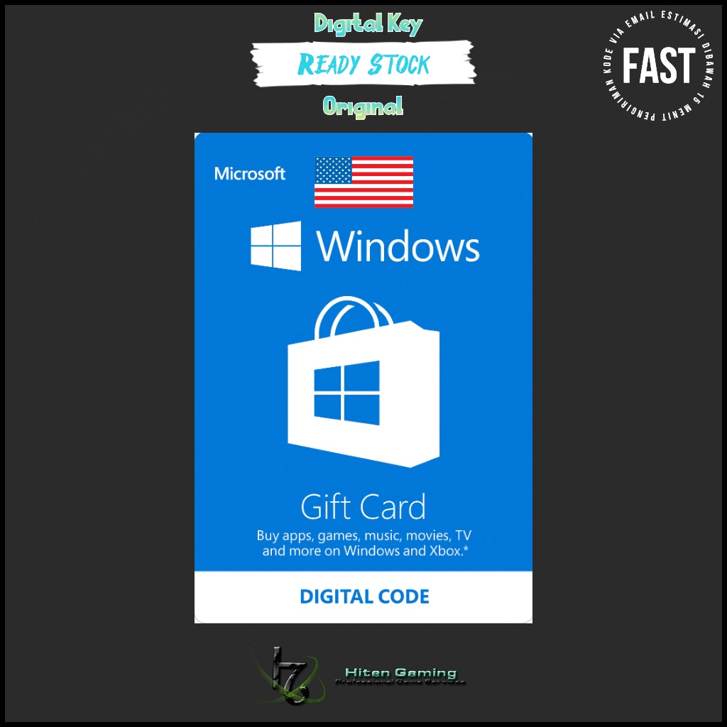Jual Microsoft Windows Store Gift Card US $5 $10 $15 $20 $25 v2 ...