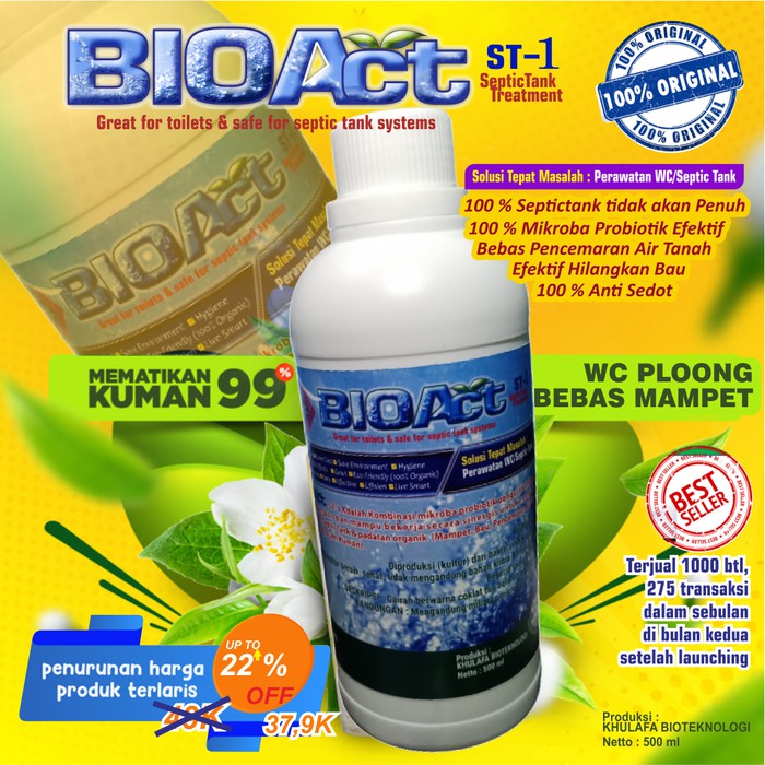 Jual BIOACT ST1 SOLUSI WC MAMPET / KURAS WC / KURAS SEPTIC TANK ...