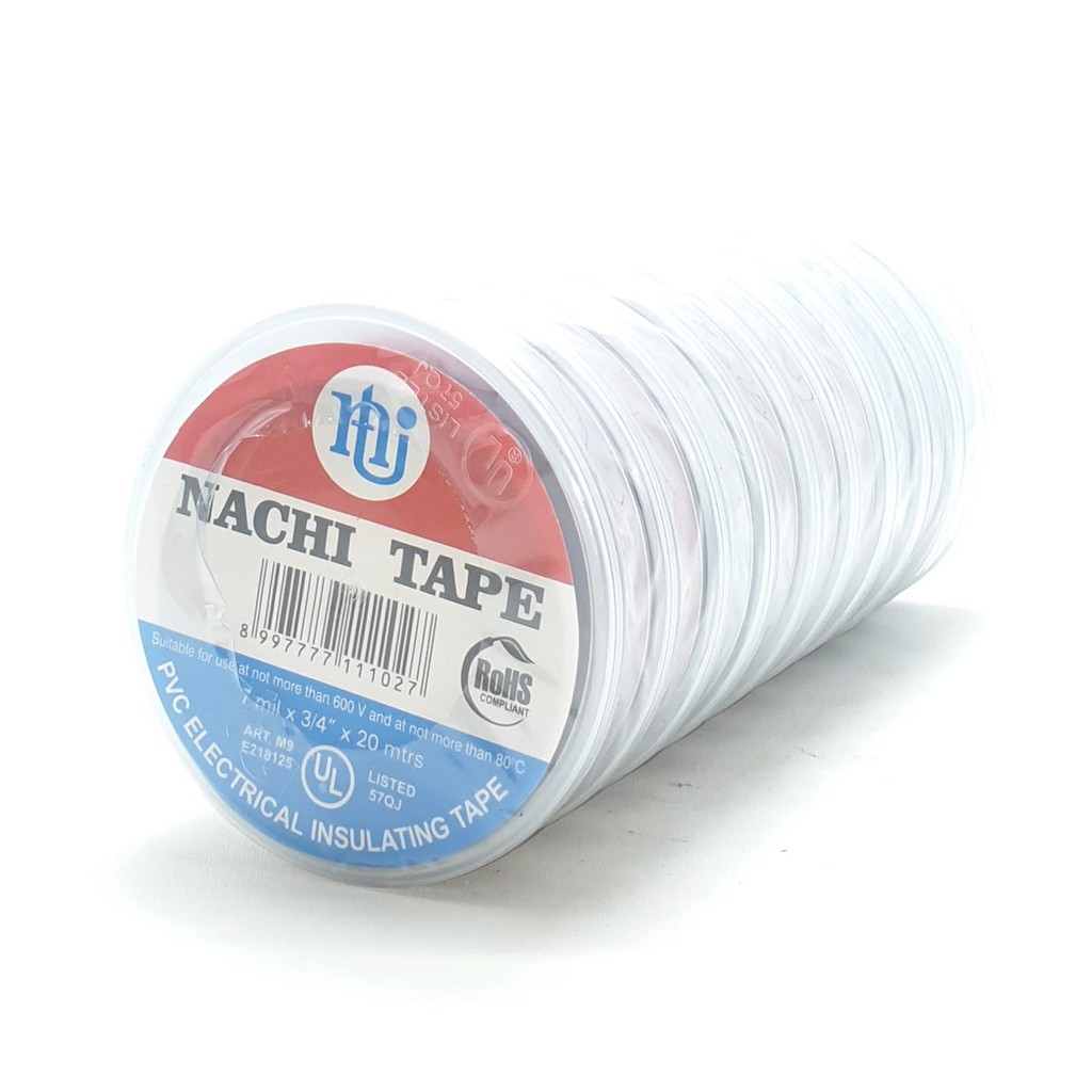 Jual @10 Pcs (1 Slop) HITAM Nachi Isolasi Kabel Listrik PVC Warna HITAM ...