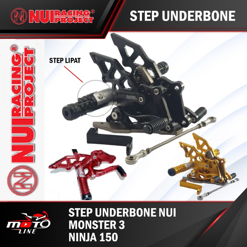 Jual STEP UNDERBONE CNC NUI RACING MONTER 3 SERIES NINJA 150 | Shopee ...
