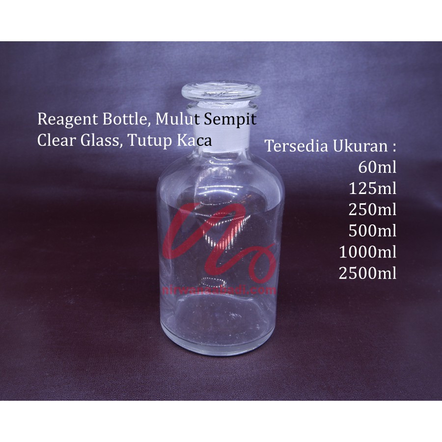 Jual Botol Reagen 125ml Mulut Sempit Bening RRT, Reagent Bottle Narrow ...