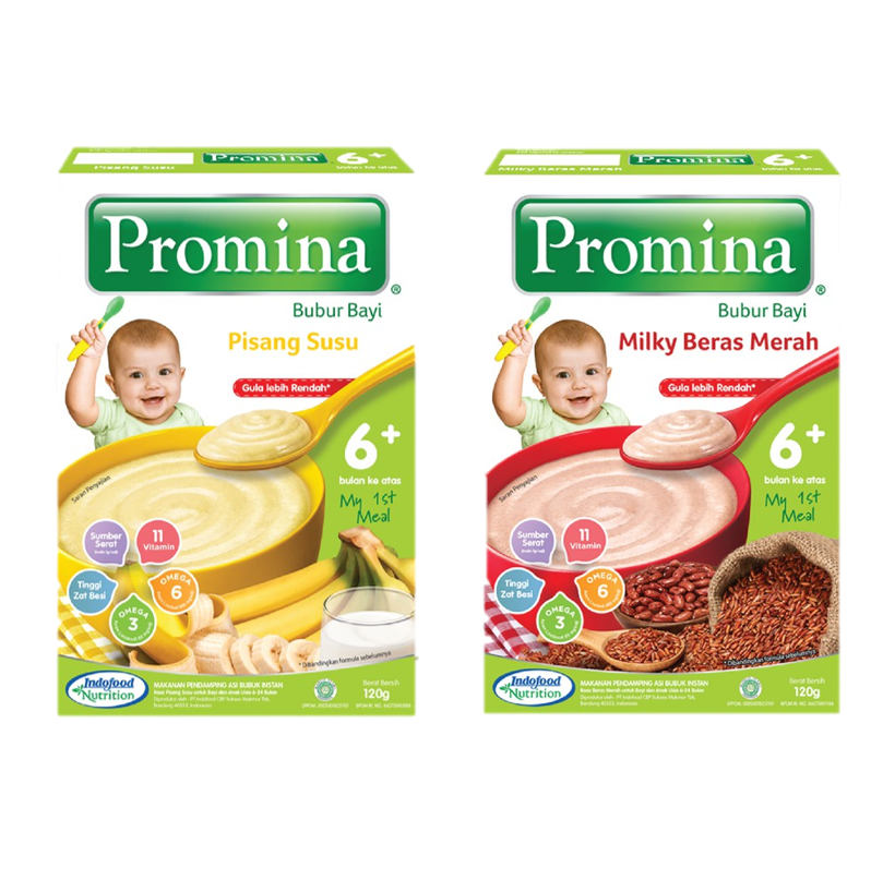Jual Promina Bubur Bayi 6+ Banana Milk Box 120 g x 1 Pcs + Promina ...