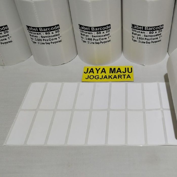 Jual LABEL BARCODE SEMICOATED 50 X 20 2 LINE GAP CORE 1" PAKAI PORPORASI | Shopee Indonesia