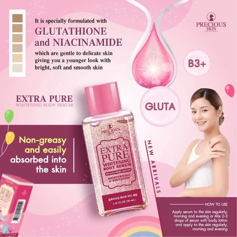 Jual PRECIOUS SKIN Extra Pure SPF 30 UV Protective Whitening Body Serum ...