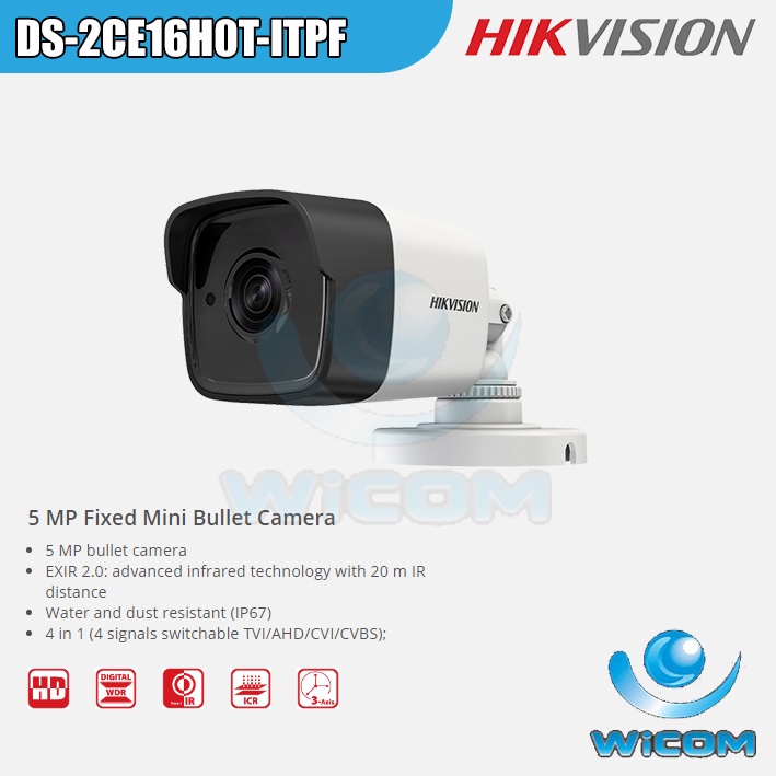 Jual Hikvision Analog CAMERA 5MP DS-2CE16H0T-ITPF CCTV | Shopee Indonesia