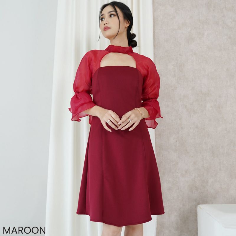 Jual Merry Dress Organza Dress Mini Party Kondangan | Shopee Indonesia