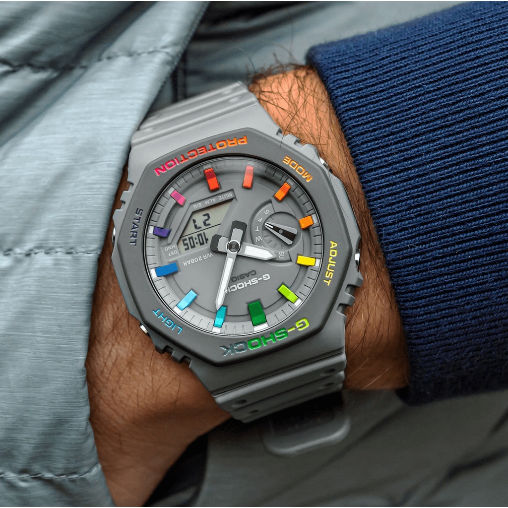 Jual Jam Tangan G-SHOCK IFL Casio Oak Galaxy Grey Rainbow GA2100 GA ...