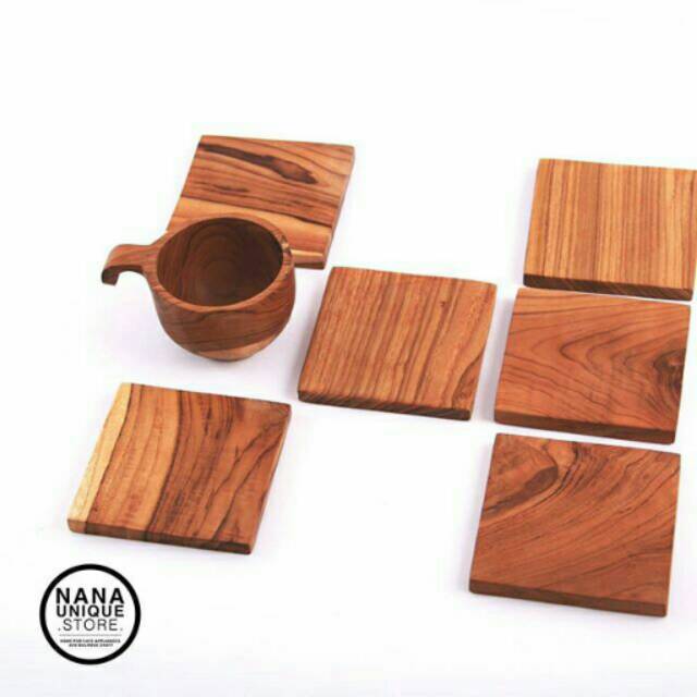 Jual RAAINA - Coaster Kayu/ Tray Kayu/ Nampan Kayu/ Tatakan gelas ...