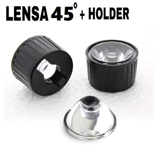 Jual Lensa + Holder 45 derajat Lensa Holder Housing High Power LED HPL ...