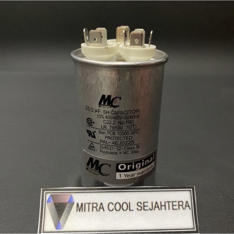 Jual KAPASITOR AC / CAPACITOR AC LG 3 KAKI 25/2 uF (MERK MC) 25/2 MIKRO | Shopee Indonesia