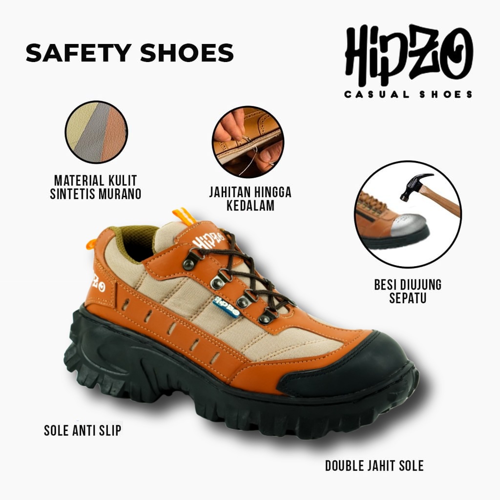 Jual Sepatu Safety Pria Premium Ujung Besi Hipzo M 052 Original 100% ...
