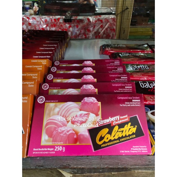 Jual Cokelat Batang Collata 250gr (Strawberry) | Shopee Indonesia