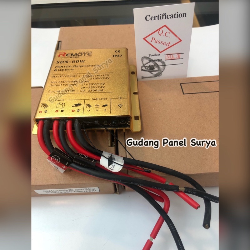 Jual Solar Charge Controller SCC REMOT SDN 60W SDN-60W PJU Control ...