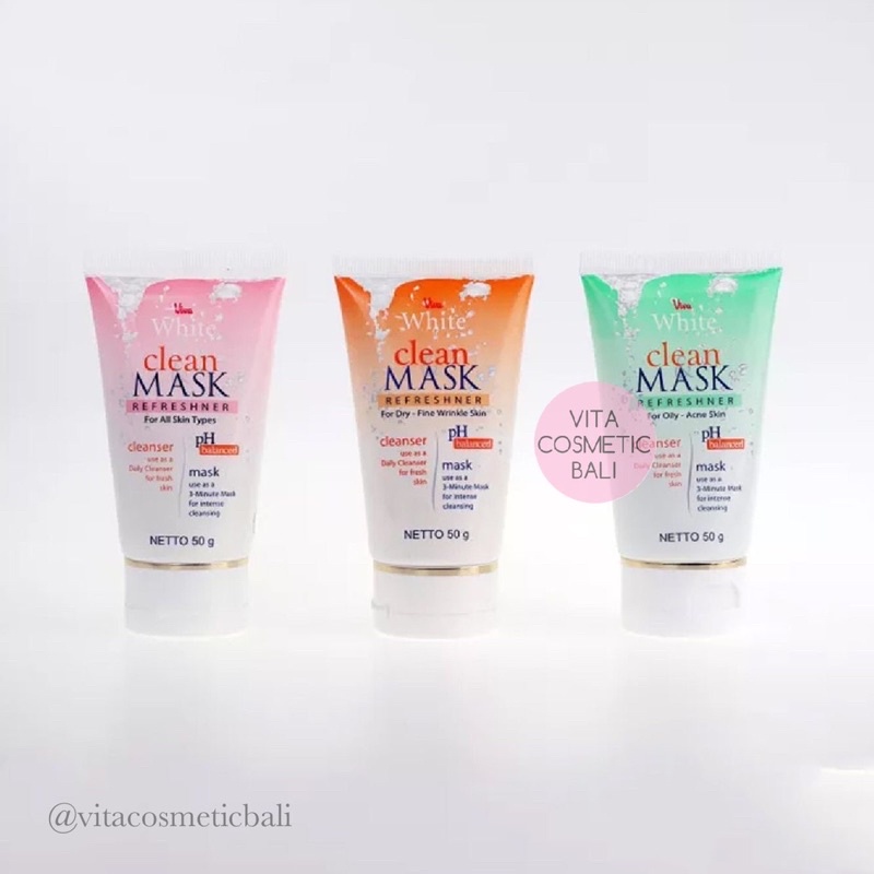 Jual Viva White Clean & Mask All Skin Type Oily Skin | Shopee Indonesia
