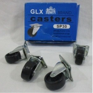Jual Roda Caster Swivel 1,25"/SP30 GLX Roda Koper Hitam/Roda Karet ...