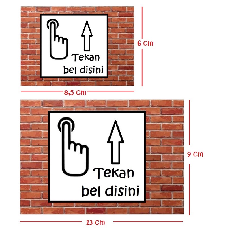 Jual Sticker Stiker tekan bel disini bell pintu rumah bahan anti air ...