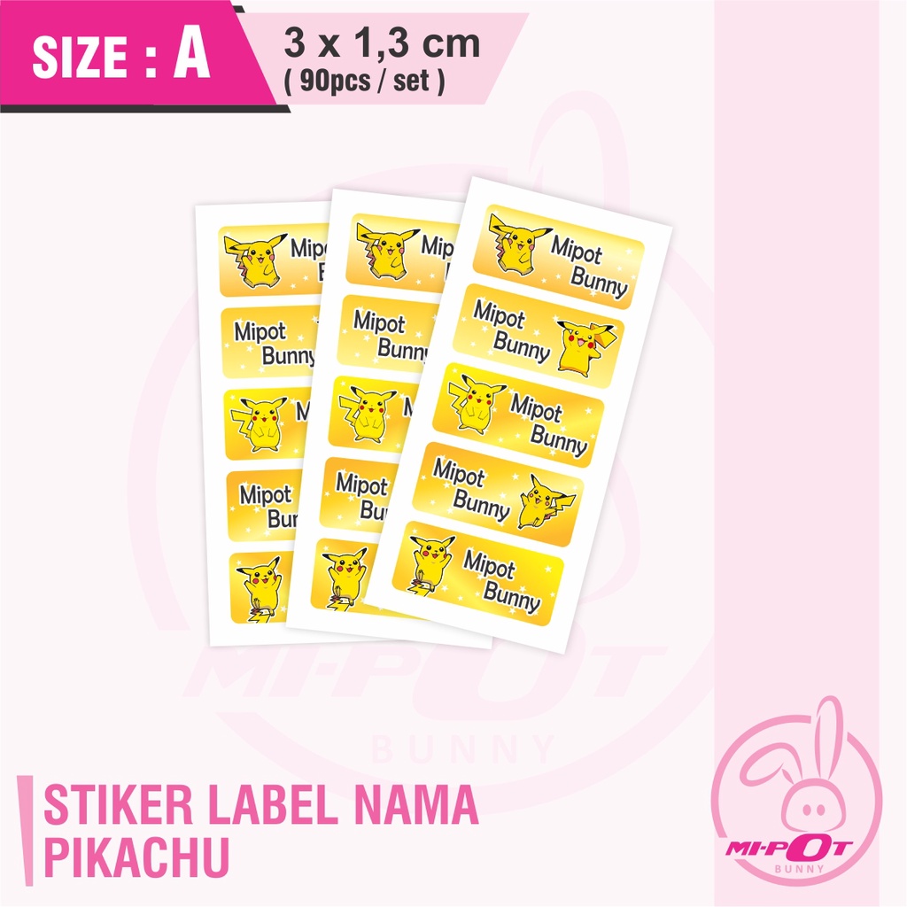 Jual STIKER LABEL NAMA - PIKACHU 02 | Shopee Indonesia