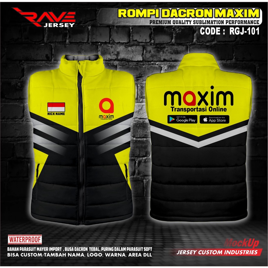 Jual ROMPI PUFFER/DACRON/GELEMBUNG MAXIM FULL PRINTING CUSTOM | Shopee ...