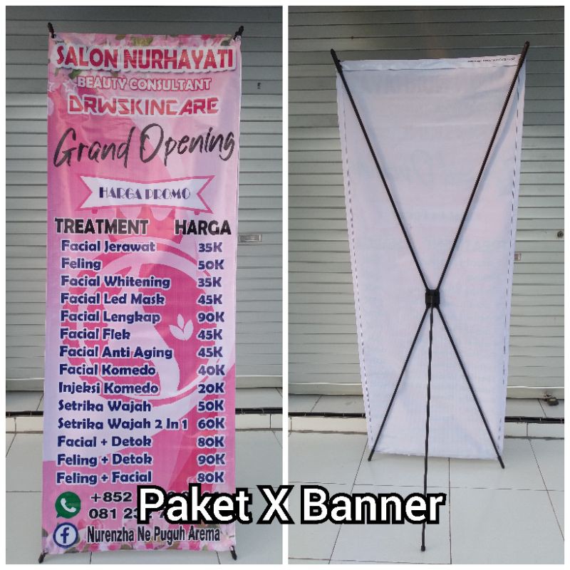 Jual Banner / bener / stand x banner / Paket X Banner | Shopee Indonesia