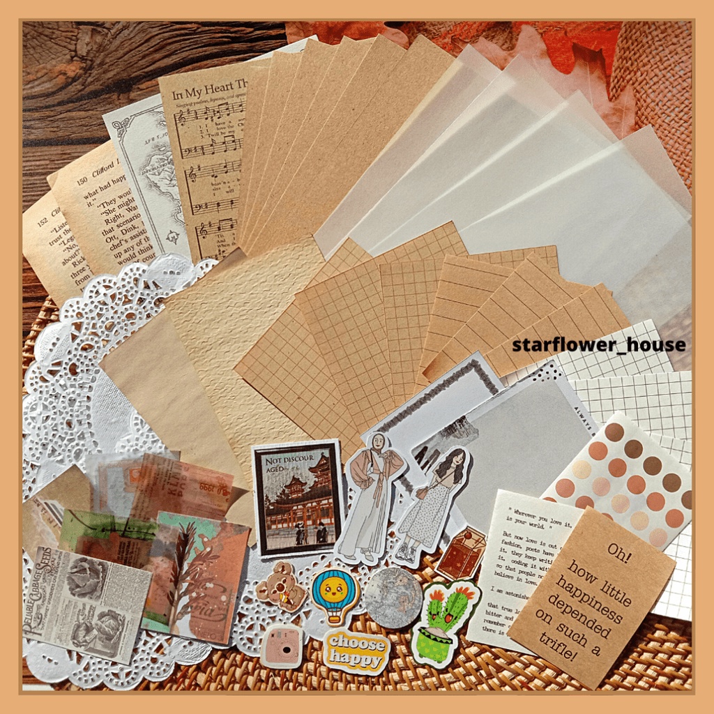 Jual jurnal kit vintage scrapbook bujo aesthetic murah dekorasi deco ...