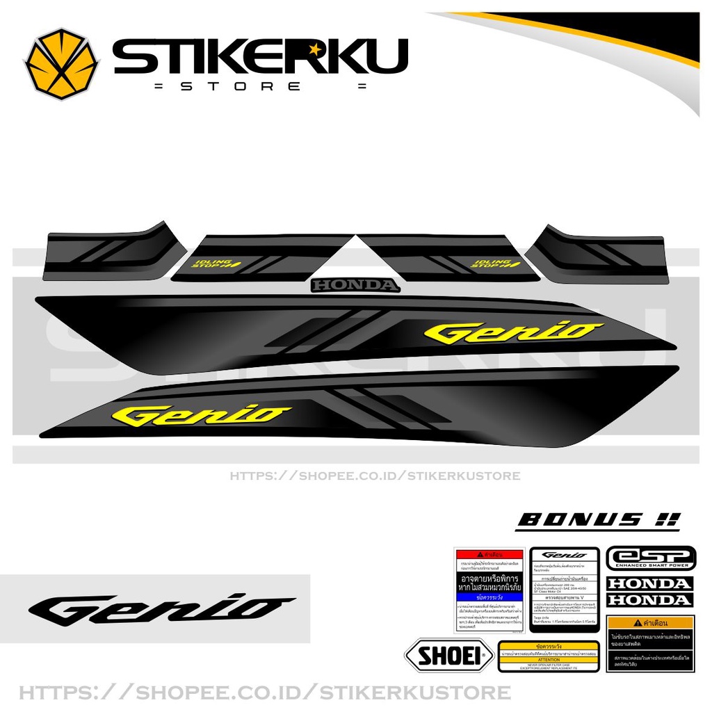 Jual STOCK DECALS GENIO MOTIF 2 / STRIPING GENIO GRAFIS / KONTES ...