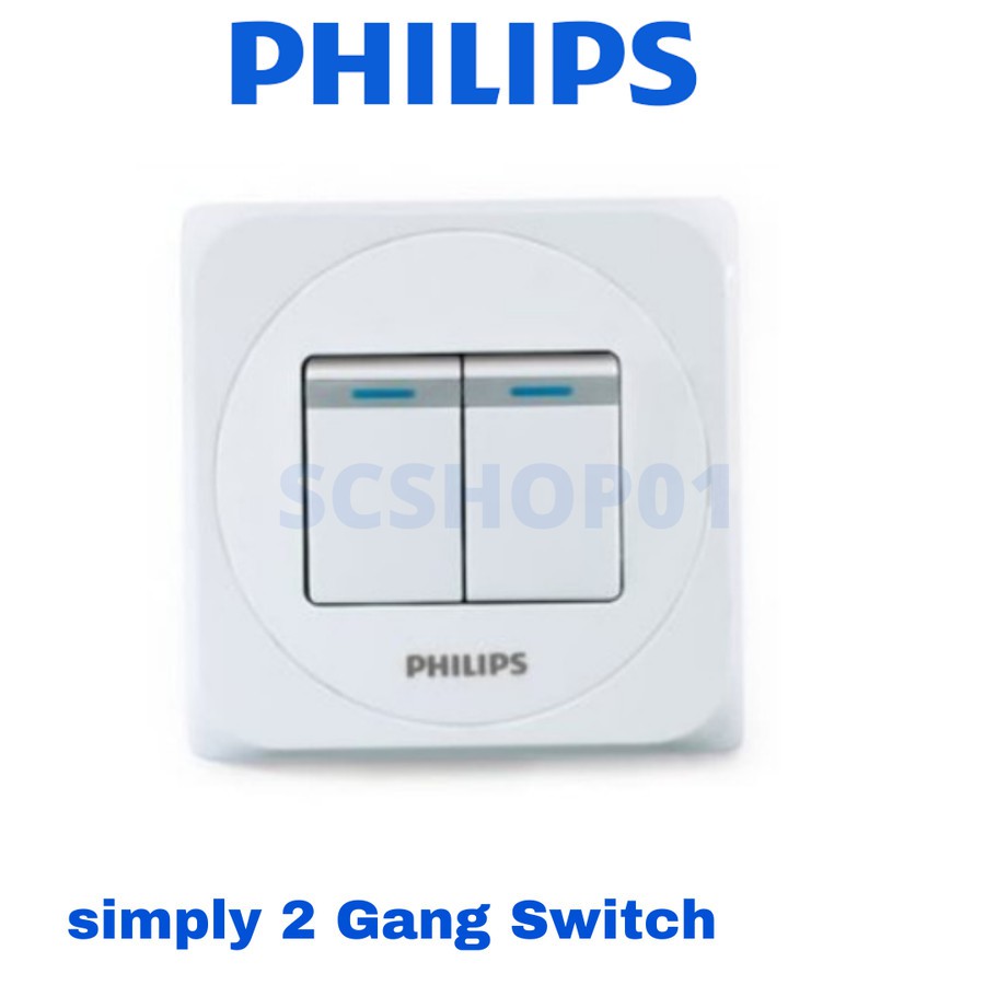 Jual Saklar PHILIPS Simply 2 Gang 1 Way Saklar Double Seri Ganda ...