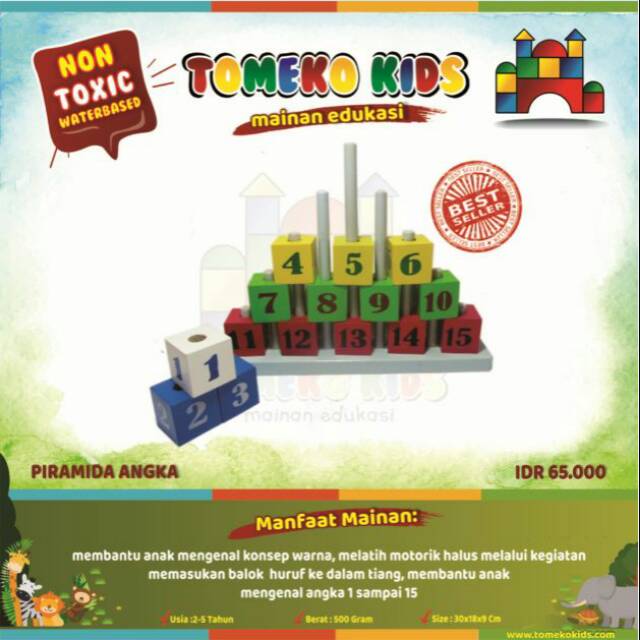 Jual mainan anak piramida angka tomeko | Shopee Indonesia