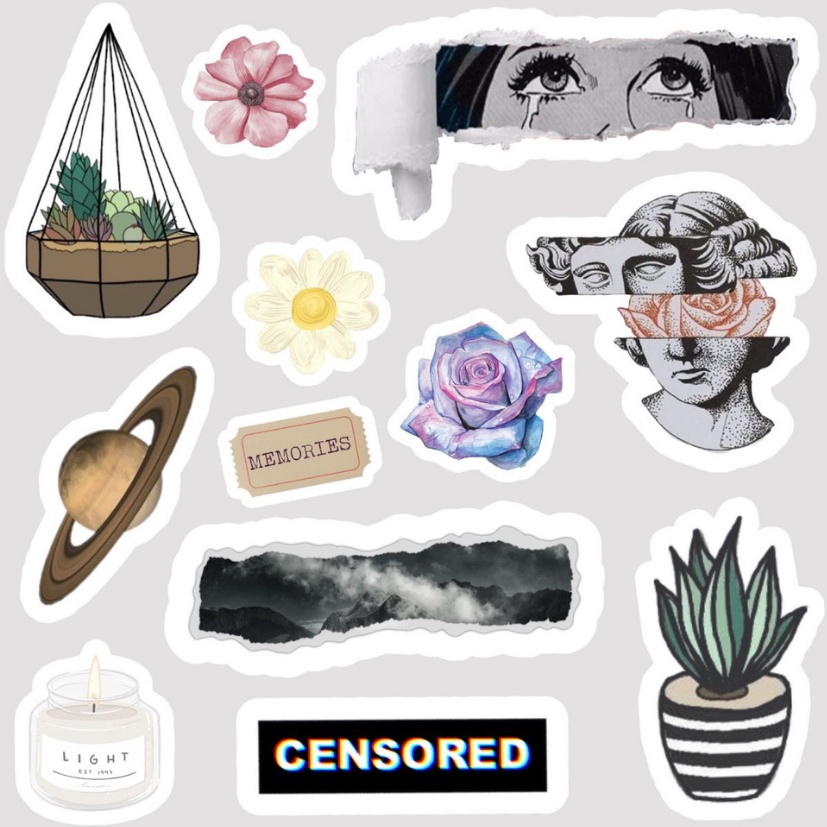 Jual Sticker Aesthetic / Stiker Estetik 7x7 cm / Stiker Murah / Stiker ...